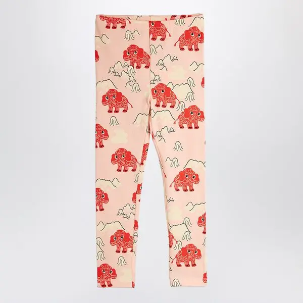 MINI RODINI Leggings With Mammoth Print - Pink