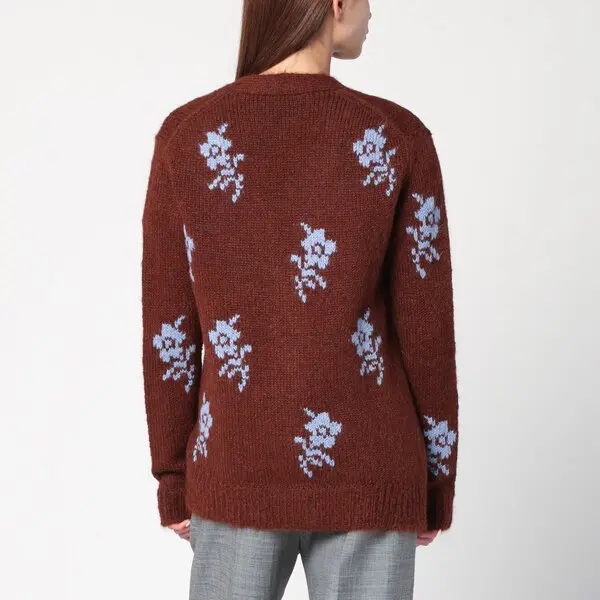 JIL SANDER Cardigan With Floral Inlay