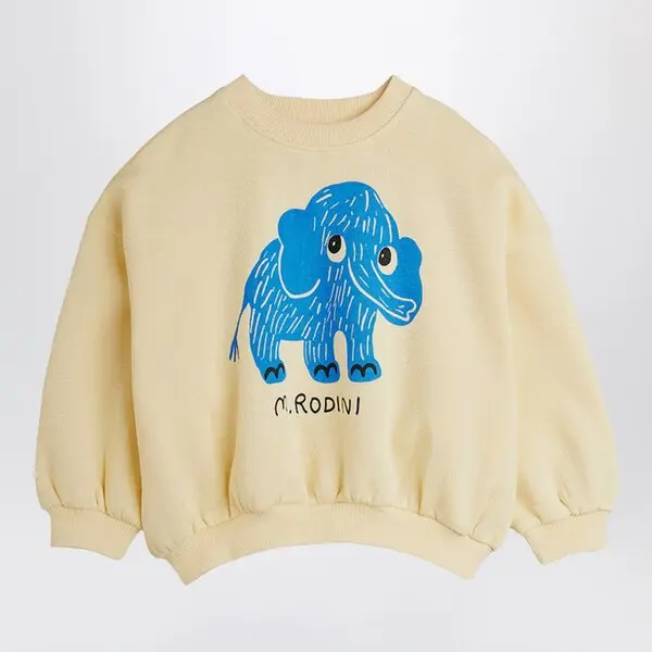 MINI RODINI Sweatshirt With Mammoth Print - White