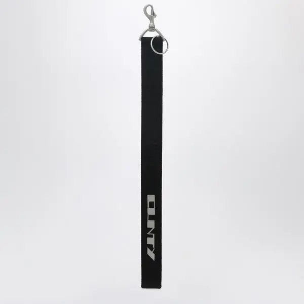 Rick Owens Keychain With Cotton Strap - Black
