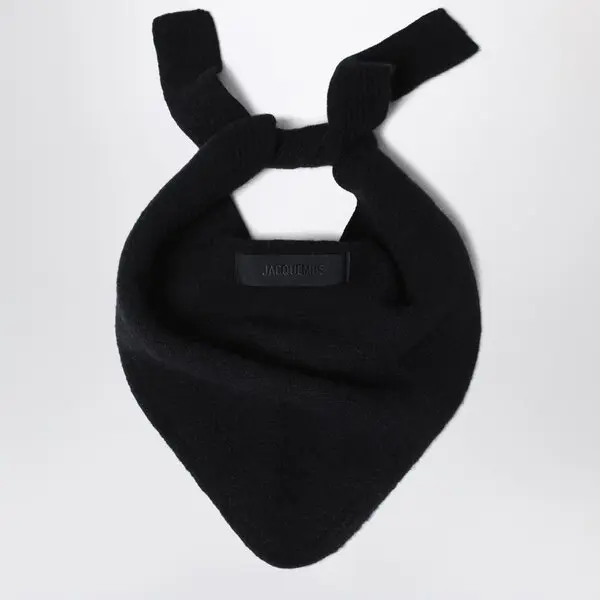Jacquemus Scarf With Grosgrain Logo - Black