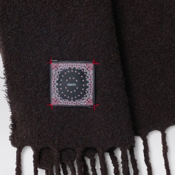 Destin Ebony Wool And Cahsmere Scarf - Brown