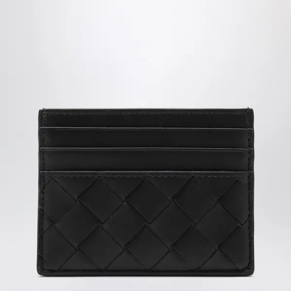 Bottega Veneta Card Holder In Intrecciato - Black