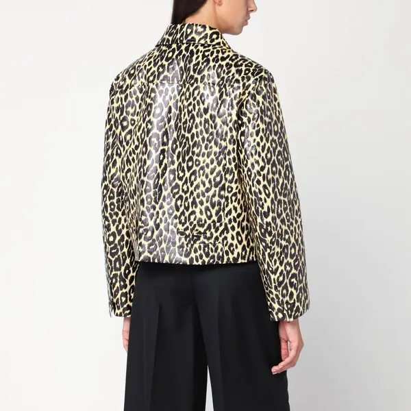 JIL SANDER Leopard Print Coated Fabric Jacket