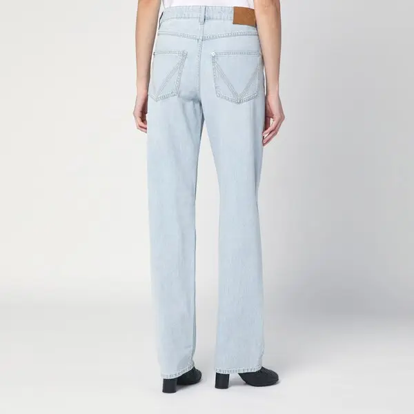 Bottega Veneta Light Denim Jeans With Intrecciato Patch