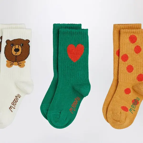 MINI RODINI Three-pack Patterned Socks