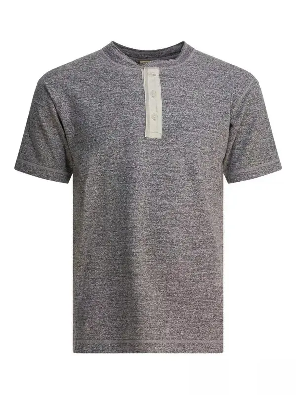 BUZZ RICKSON'S Cotton Henley T-shirt - Grey