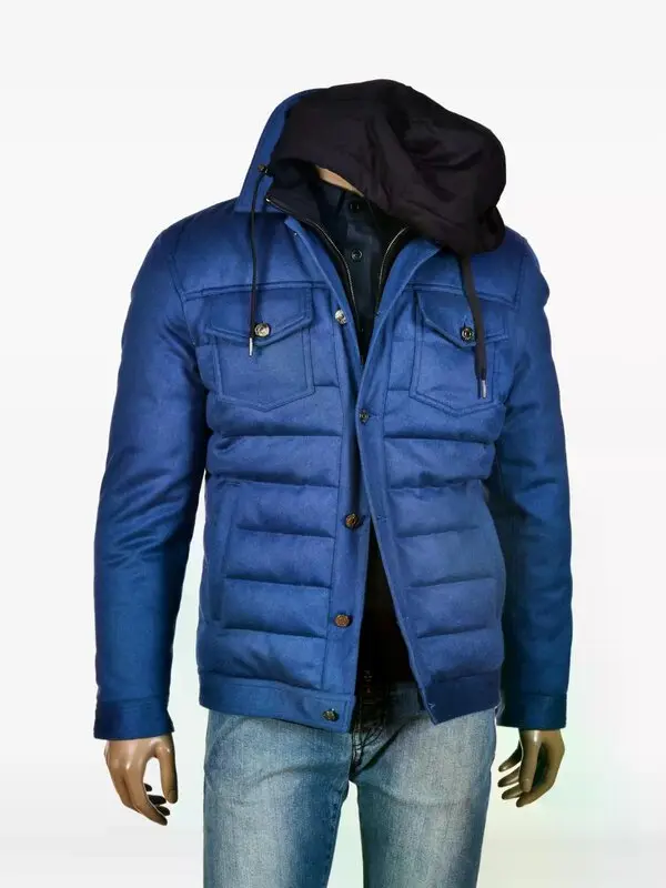Kiton Quilted Jacket With Detachable Hood