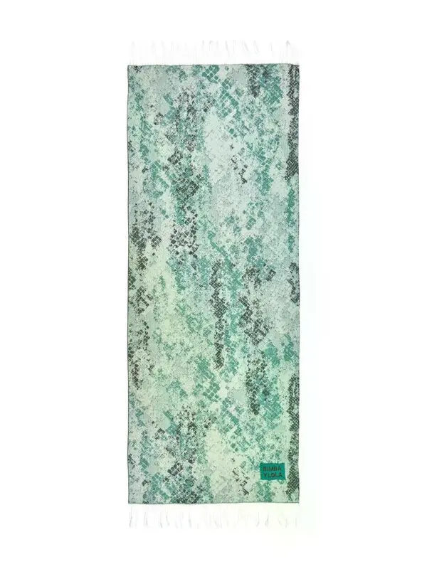 Bimba Y Lola Snakeskin-print Scarf - Green