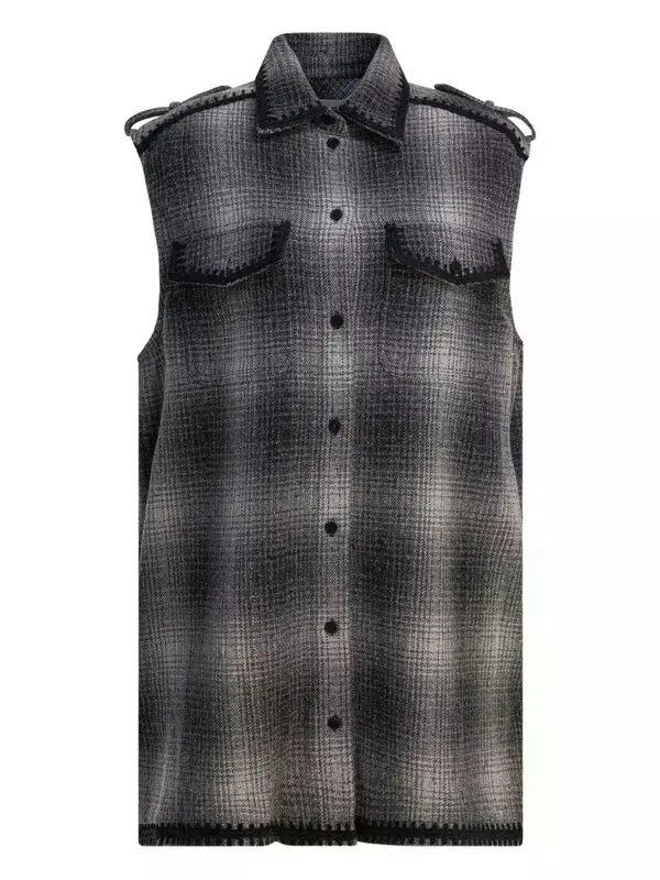 GOLDEN GOOSE Checked Mini Dress - Grey