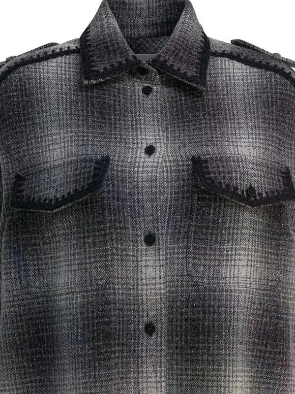 GOLDEN GOOSE Checked Mini Dress - Grey