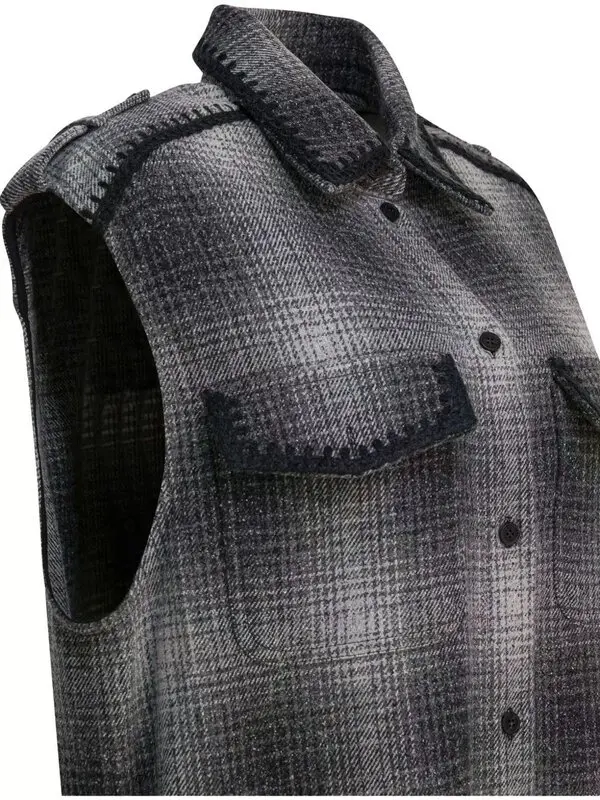 GOLDEN GOOSE Checked Mini Dress - Grey
