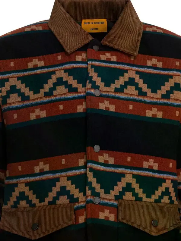 Guest In Residence Patterned Corduroy-collar Jacket
