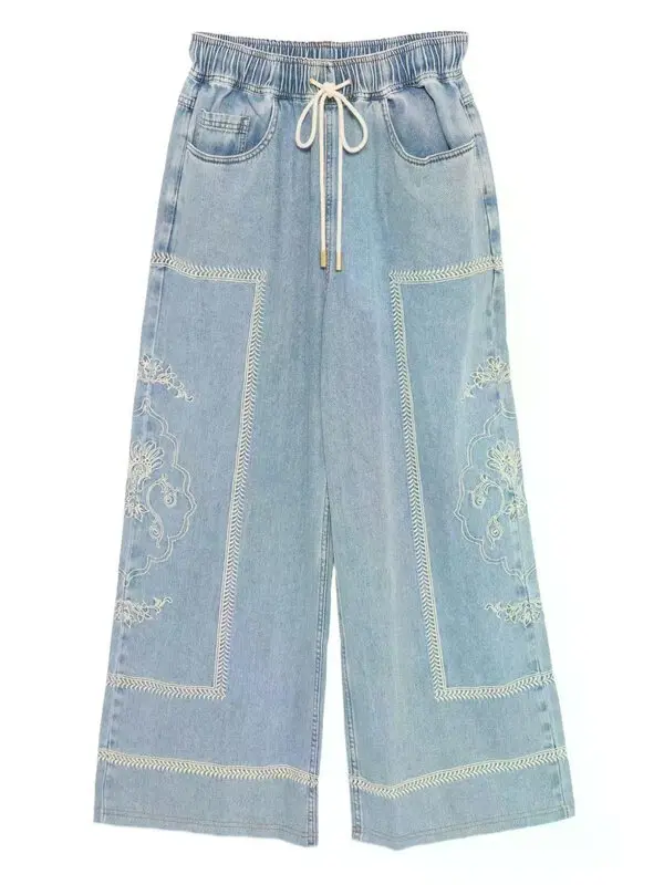Aje Lotus Embroidered Jeans