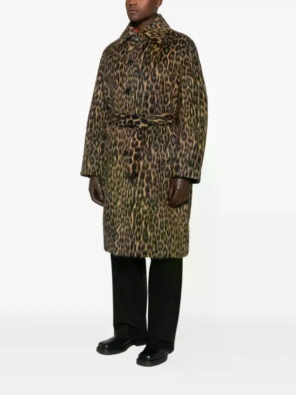 LANVIN Animal-print Belted Coat