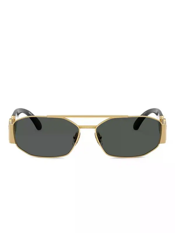 Versace Embellished Double-bridge Sunglasses - Gold