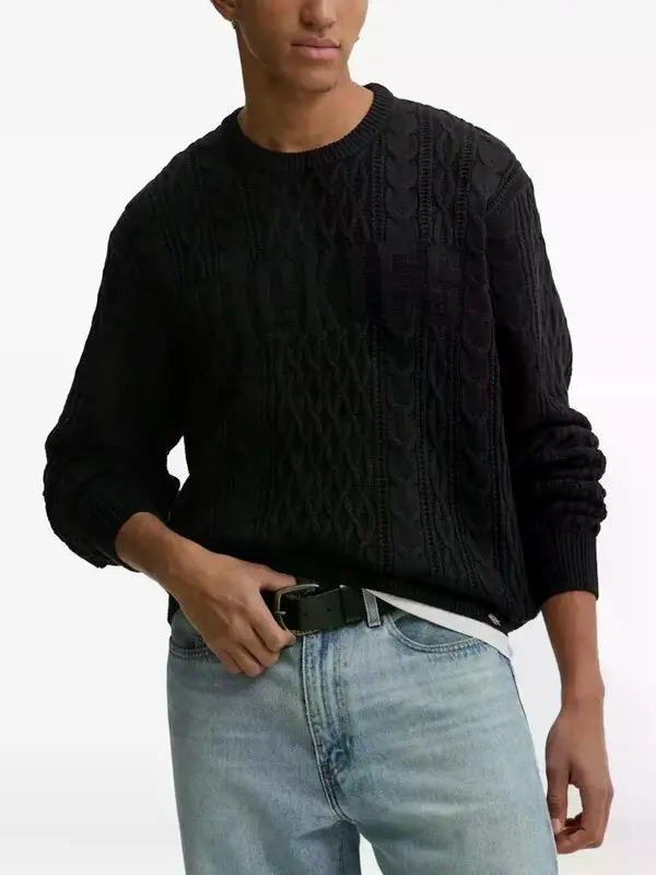 Dickies Cable-knit Crew-neck Sweater - Black