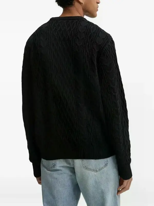 Dickies Cable-knit Crew-neck Sweater - Black