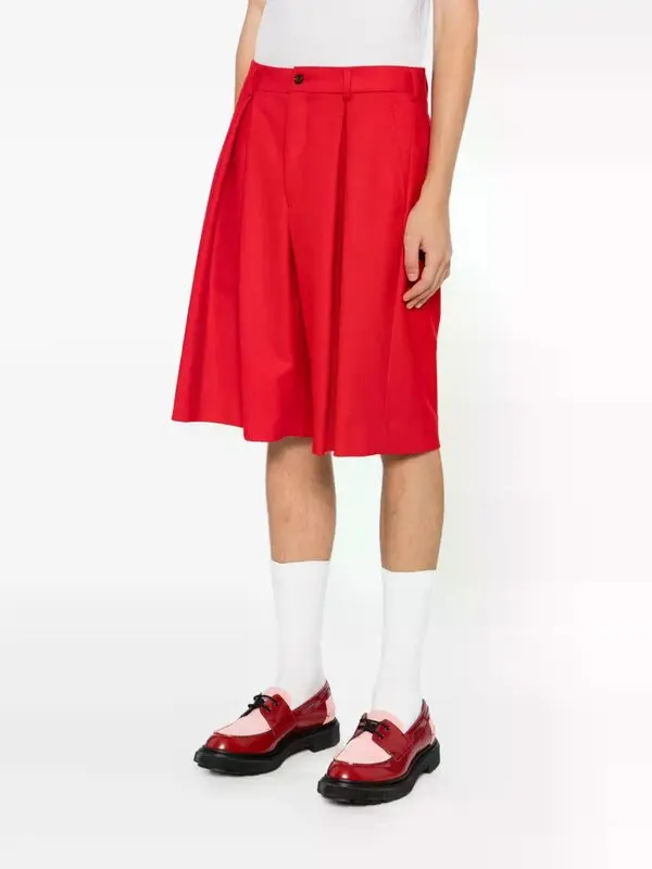 Comme Des Garçons Wool Tailored Shorts - Red