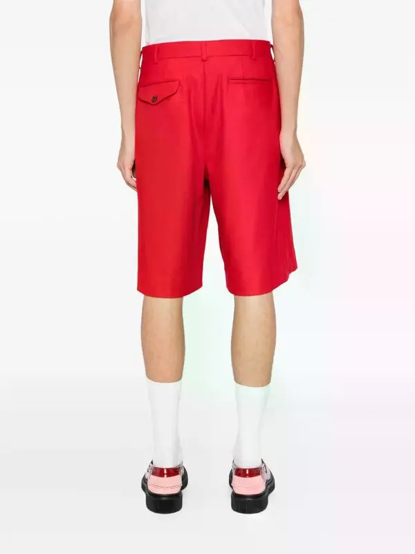 Comme Des Garçons Wool Tailored Shorts - Red
