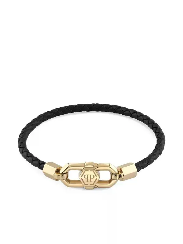 Philipp Plein Plein Edge Braided Bracelet - Black