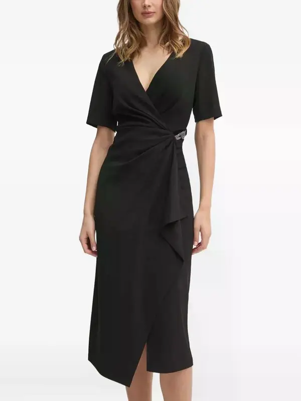 dkny cocktail dress DKNY Women's Asymmetrical Fringe-Hem Cocktail Dress