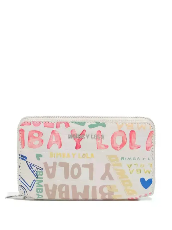 Bimba Y Lola Logo-print Zip-around Wallet - Neutrals