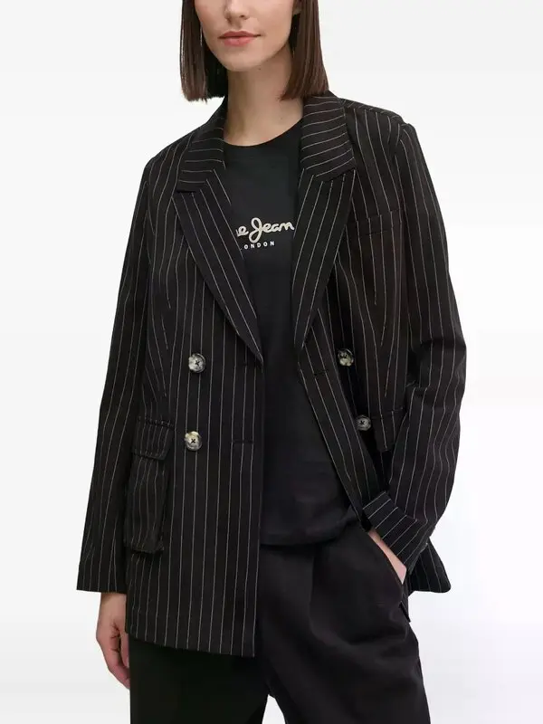 Dkny Pinstripe Double-breasted Blazer