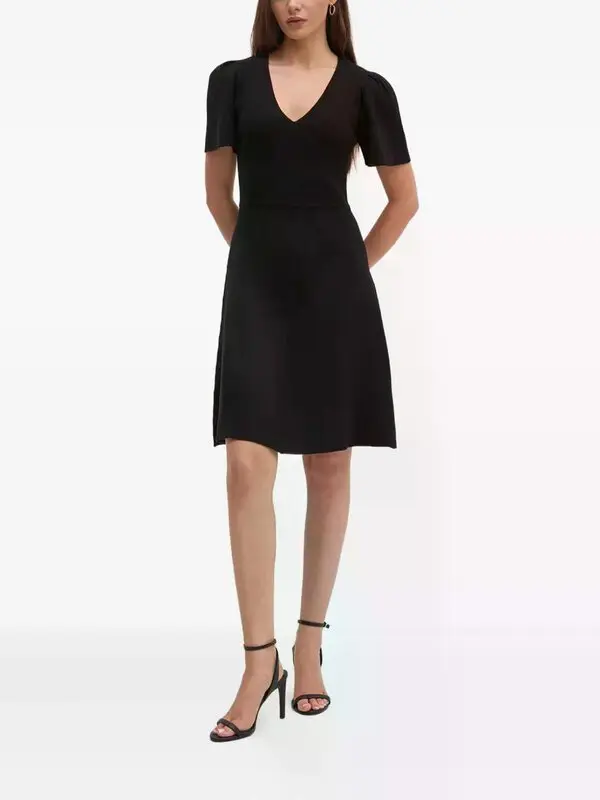 Dkny Short Sleeve V-neck Mini Dress