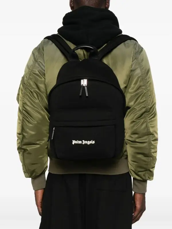 Palm Angels Classic Logo Backpack - Black - Off White