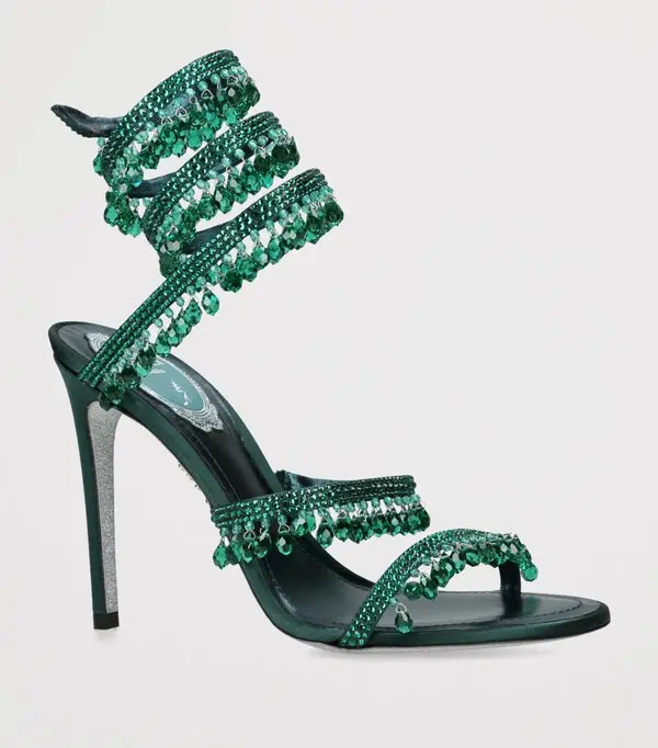Rene Caovilla Embellished Chandelier Heels - Green