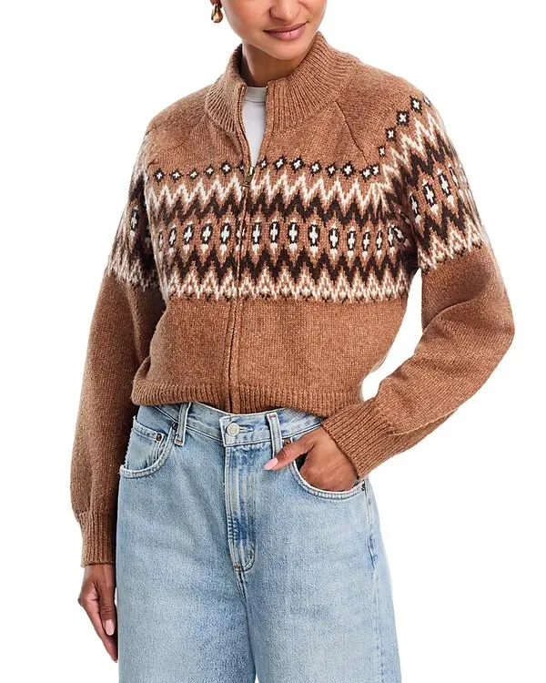 525 America Fair Isle Zip Bomber Sweater