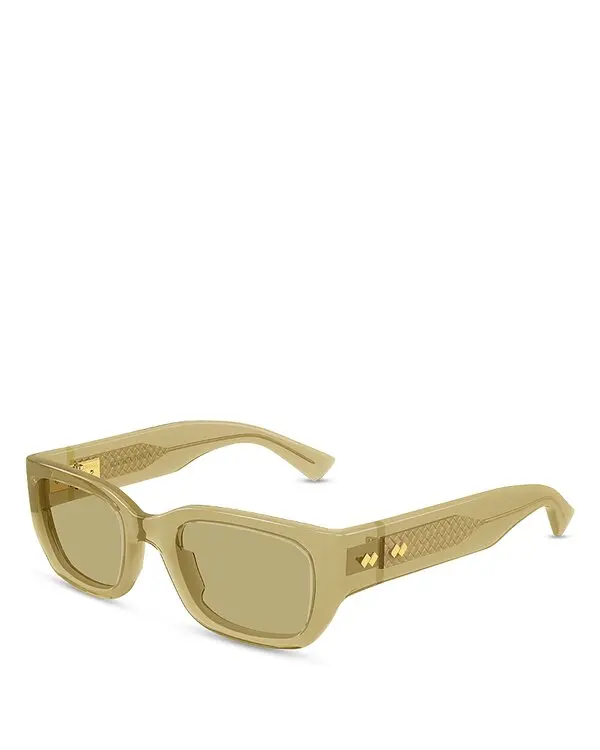 Bottega Veneta Rectangular Sunglasses, 51mm - Yellow