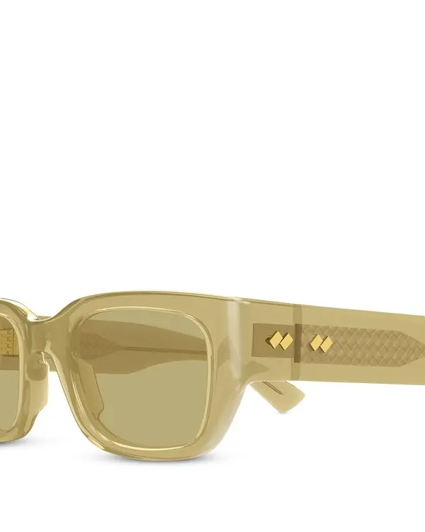 Bottega Veneta Rectangular Sunglasses, 51mm - Yellow