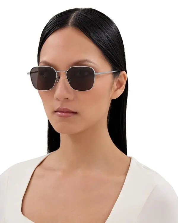 Bottega Veneta 55mm Square Sunglasses - Silver