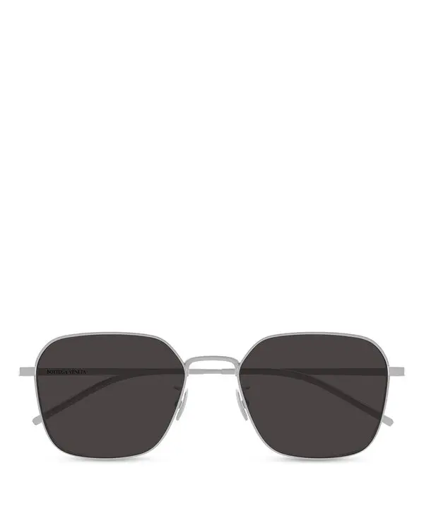 Bottega Veneta 55mm Square Sunglasses - Silver