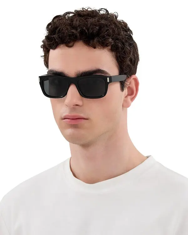 Saint Laurent Rectangular Sunglasses, 53mm - Black
