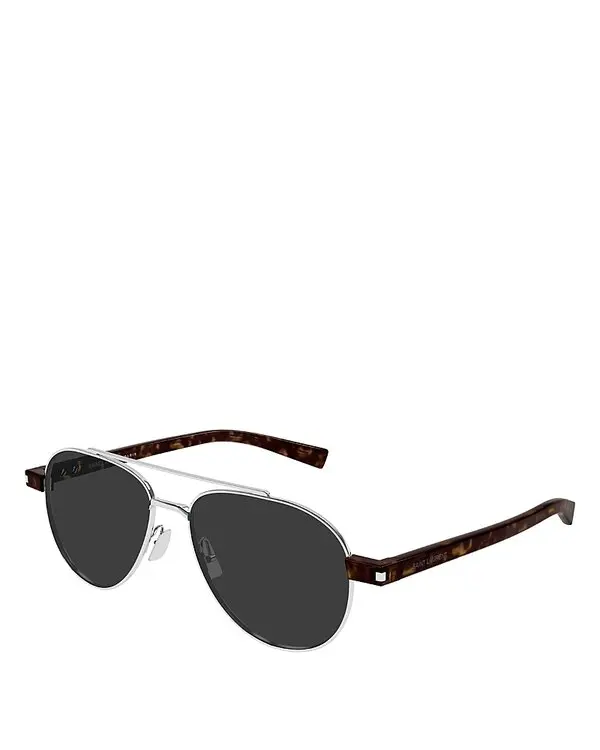 Saint Laurent Oval Sunglasses, 54mm - Silver