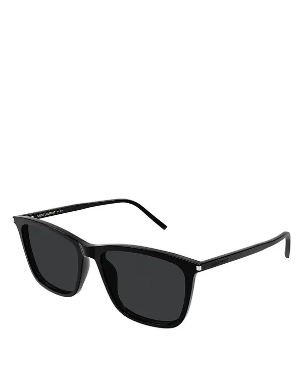 Saint Laurent Rectangular Sunglasses, 56mm - Black