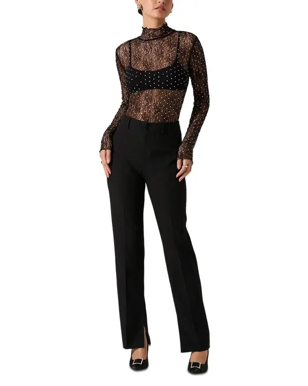 Astr The Label Kyra Lace Mock Neck Top