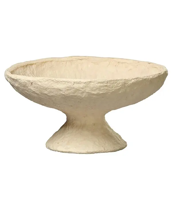 JAMIE YOUNG CO. Garden Cotton Mache Pedestal Decorative Bowl - Cream