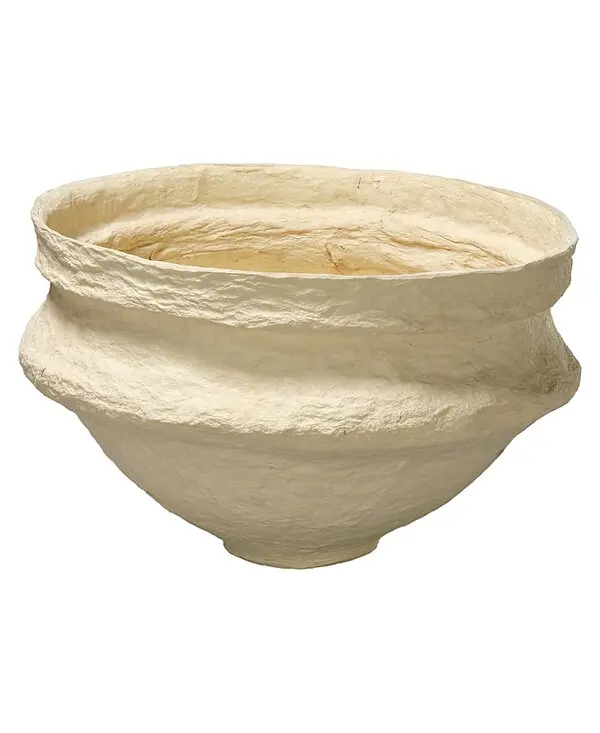 JAMIE YOUNG CO. Landscape Cotton Mache Large Decorative Bowl - Cream
