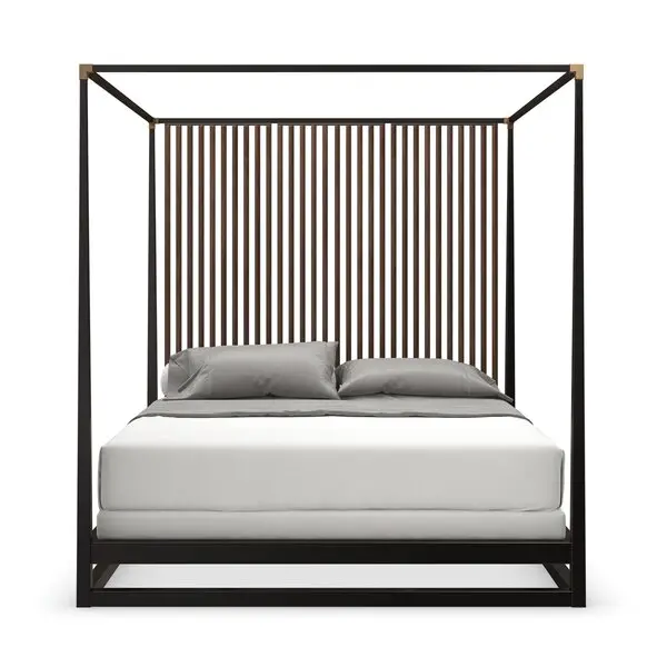 CARACOLE Pinstripe Canopy King Bed
