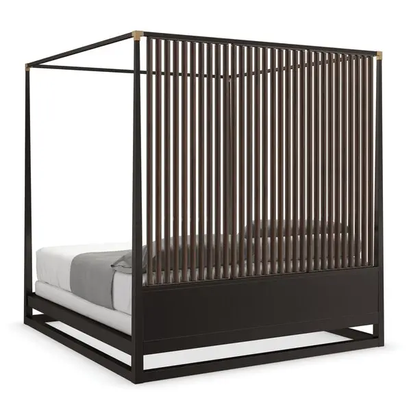 CARACOLE Pinstripe Canopy King Bed