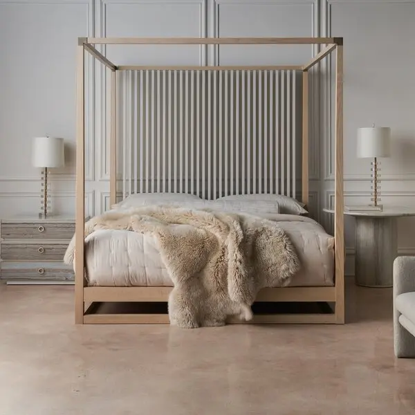 CARACOLE Pinstripe Canopy King Bed