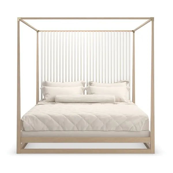 CARACOLE Pinstripe Canopy King Bed