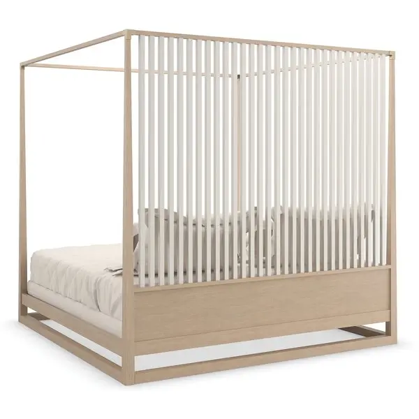CARACOLE Pinstripe Canopy King Bed