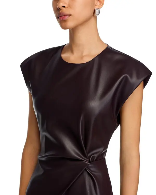 Steve Madden Chiara Faux Leather Midi Dress