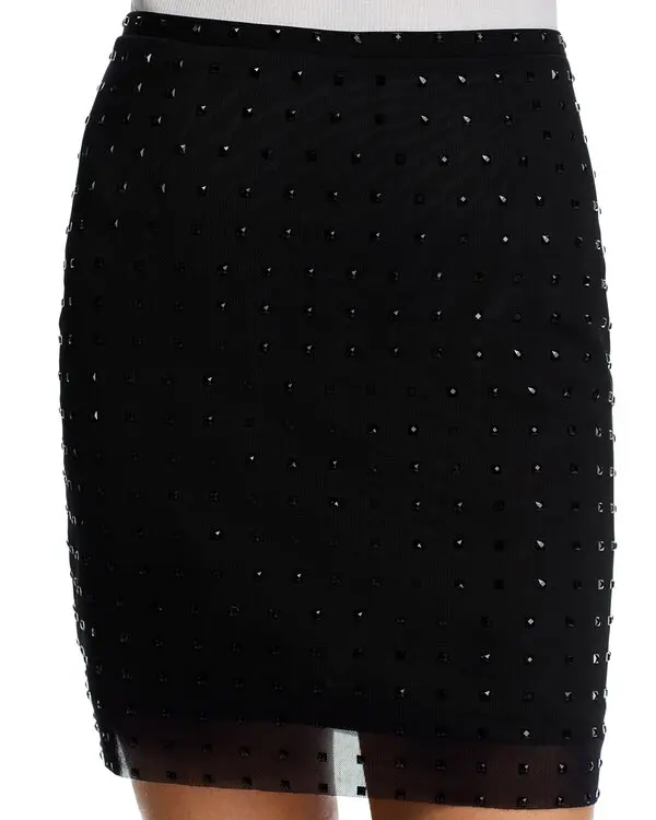 Steve Madden Keily Studded Mini Skirt - Black