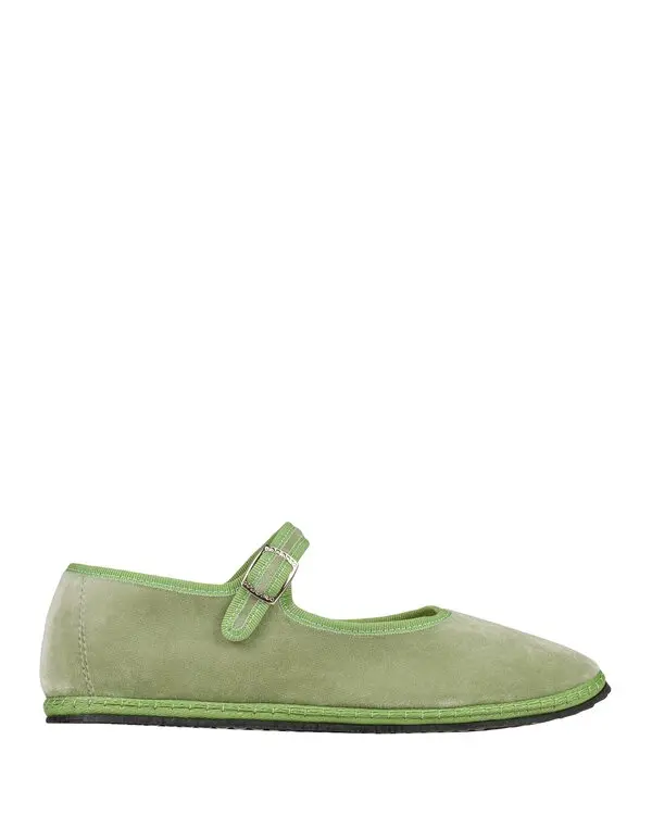 VIBI VENEZIA Mary Jane Flats - Sage Green